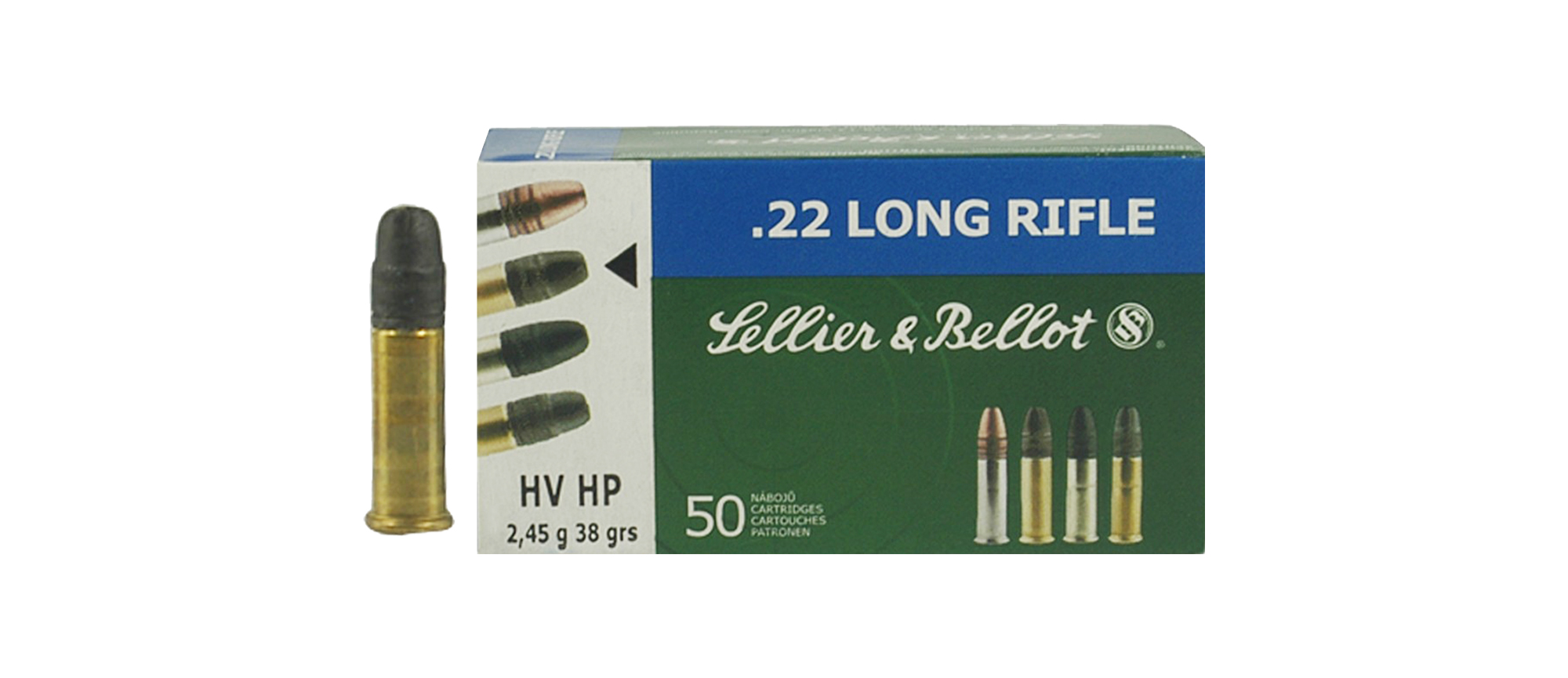 Balas calibre 22 SELLIER & BELLOT 38 gr HV HP punt - LimaGuns: Armas ...